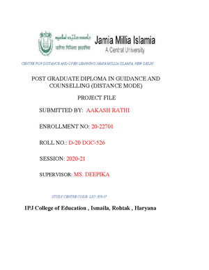 Cdol programmes studies annualmode pgdgc - PGDGC Distance Mode Program ...