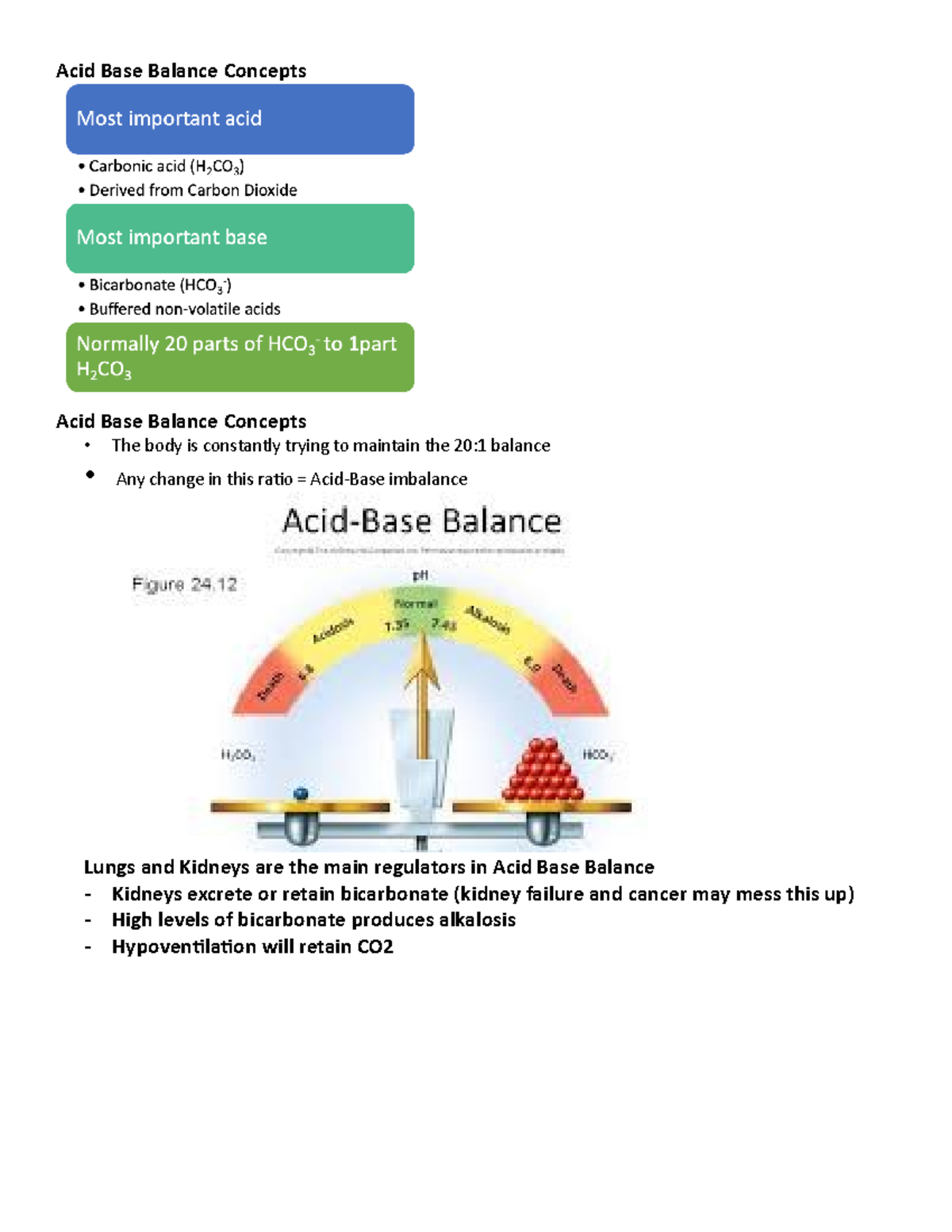 Acid base balance in the body - Acid Base Balance Concepts Acid Base ...