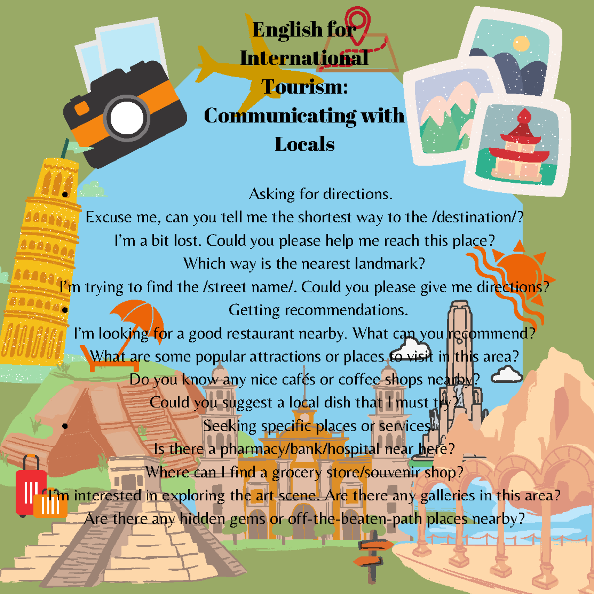 English for International Tourism Communicating with Locals - English ...