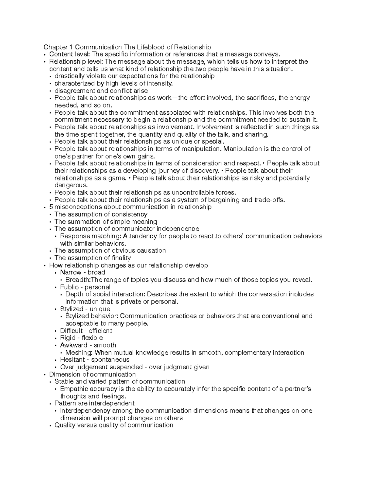 Chapter 1-6 - Textbook Note - Chapter 1 Communication The Lifeblood of ...