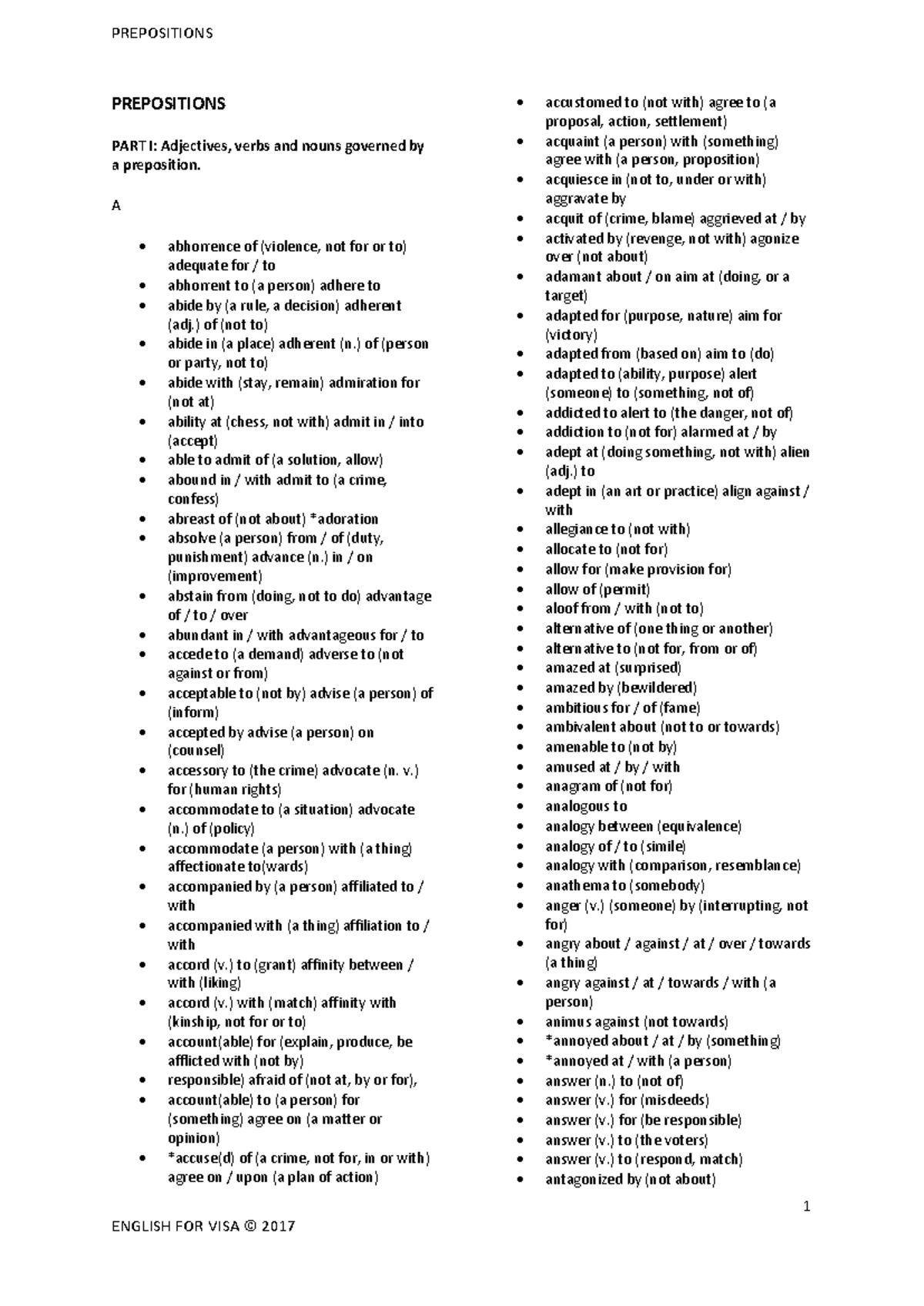 07 Prepositions - English writing and reading for practice - 1 ...