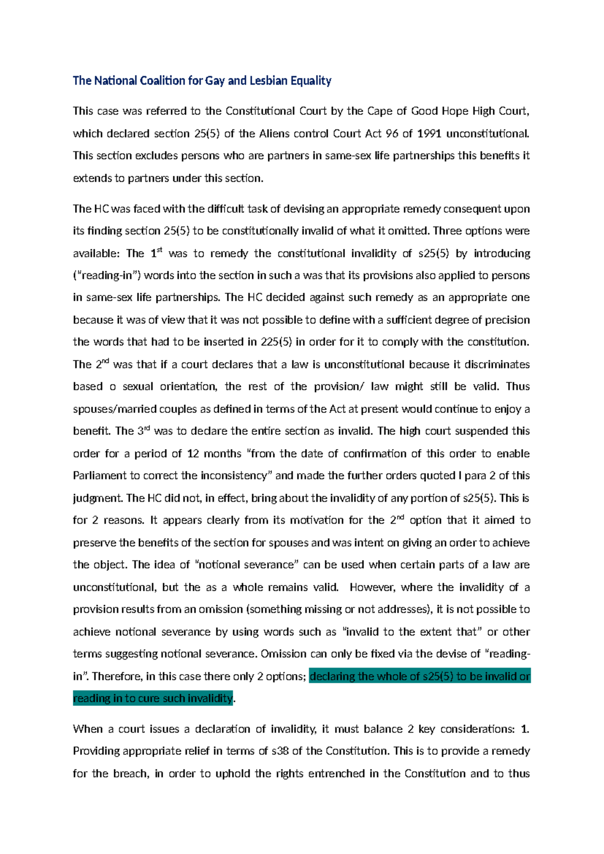The National Coalition for Gay and Lesbian Equality - This section ...