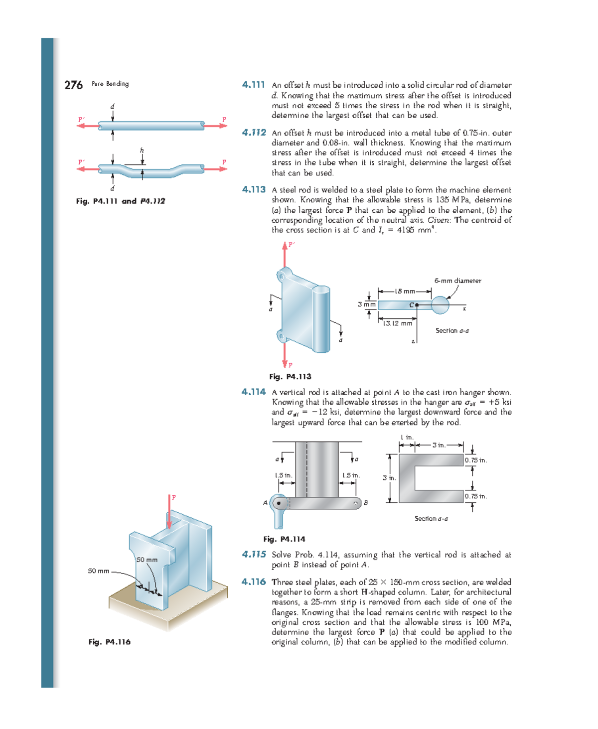 A - Mechanics of Materials - 276 Pure Bending 4 An offset h must be ...