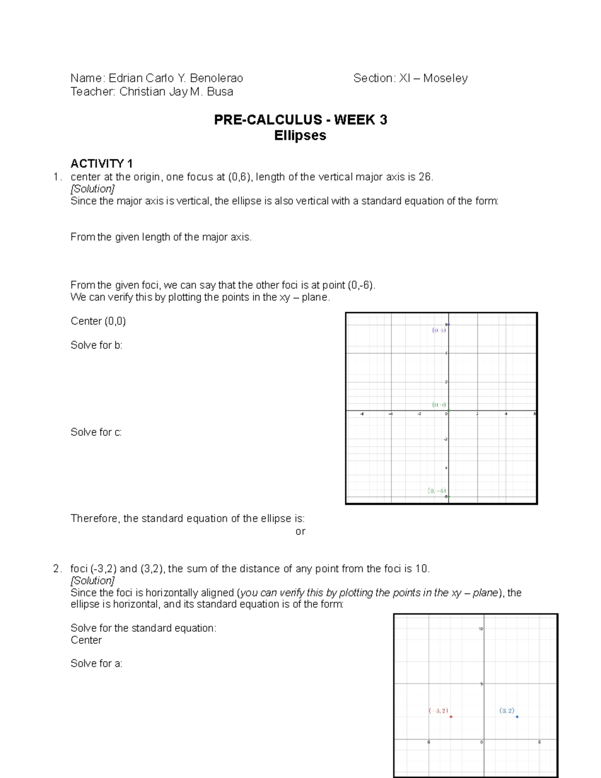 Precal Q1 - Week 3 - notes ni bai - Name: Edrian Carlo Y. Benolerao ...