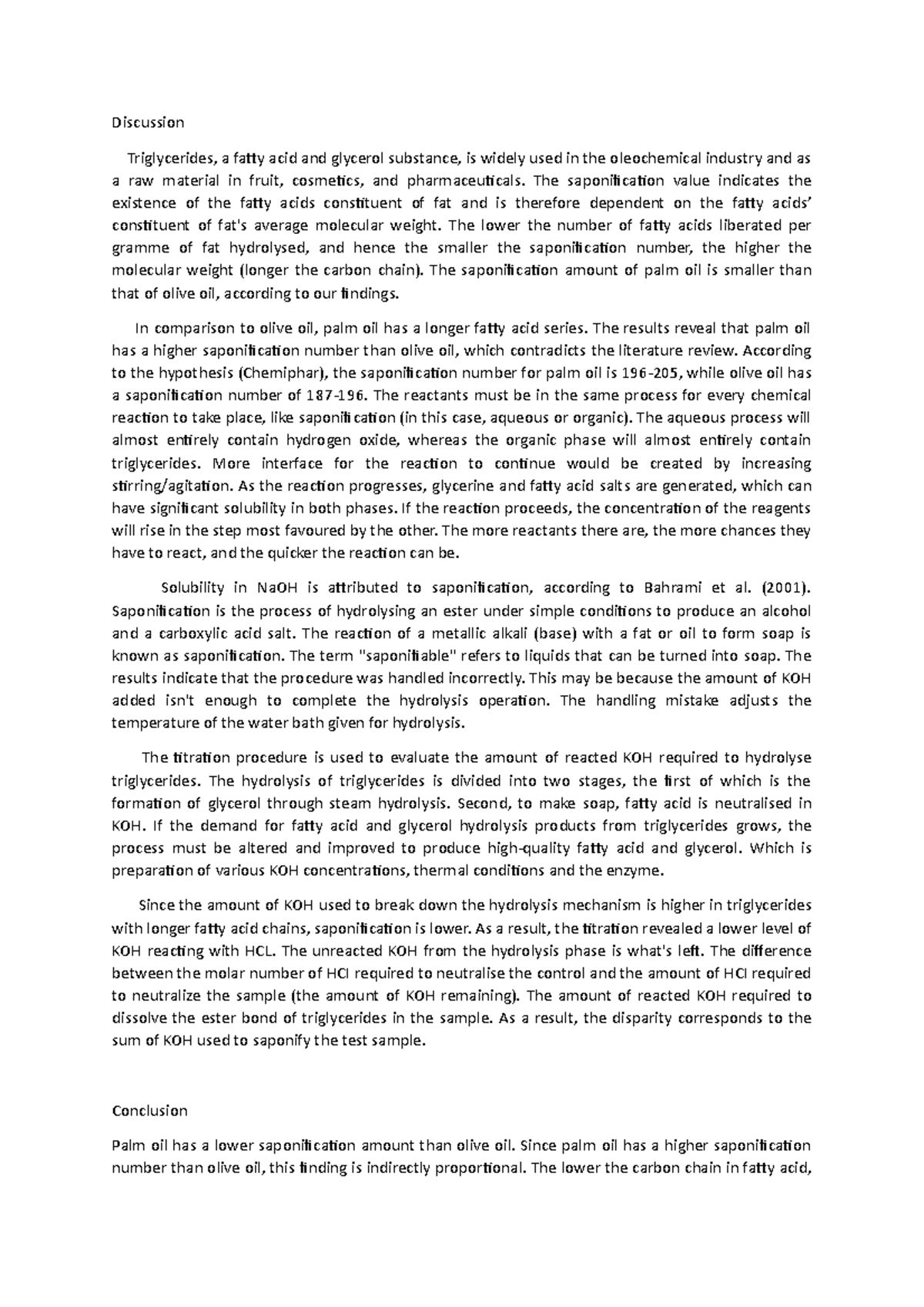 Discussion of lab report biochemistry discussion only - Discussion ...