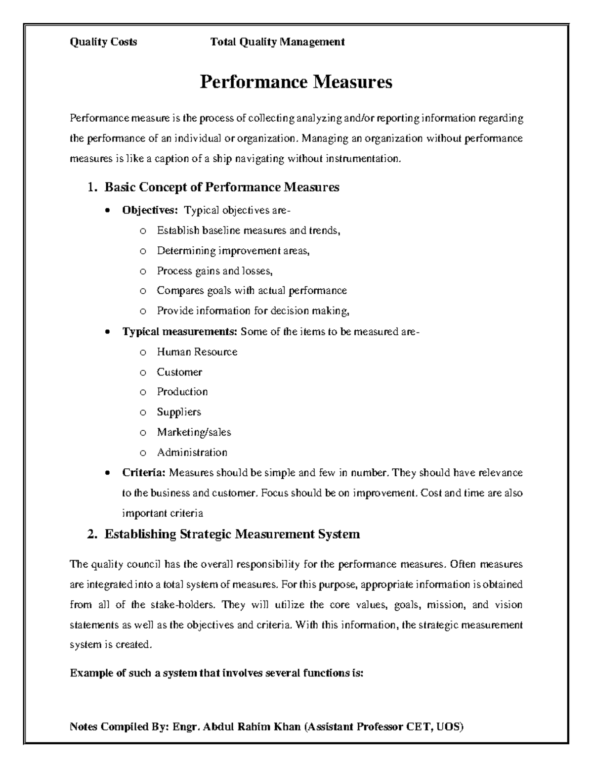 1586957463 04 quality costs - Performance Measures Performance measure ...