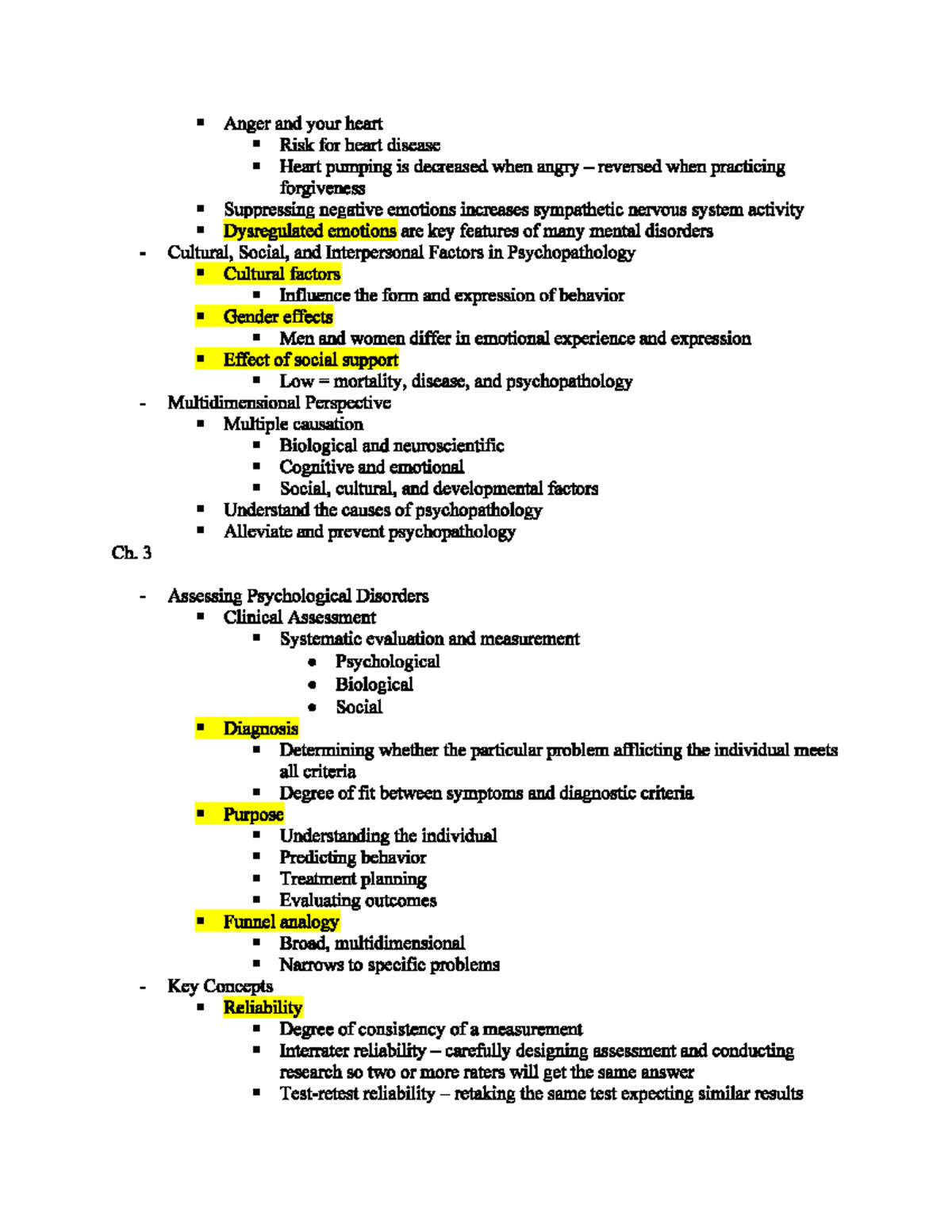 Abnormal Psychology Lecture Notes pg5 - PSY 302 - Studocu