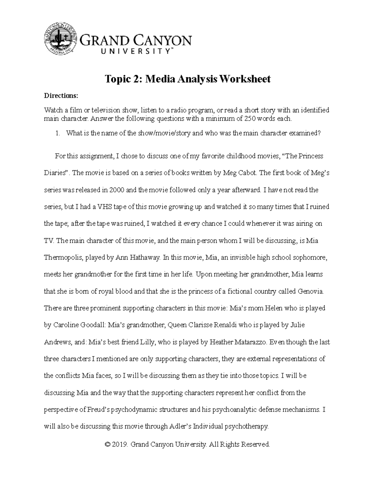 PCN-107 Topic 2 - Media Analysis Worksheet - Topic 2: Media Analysis ...