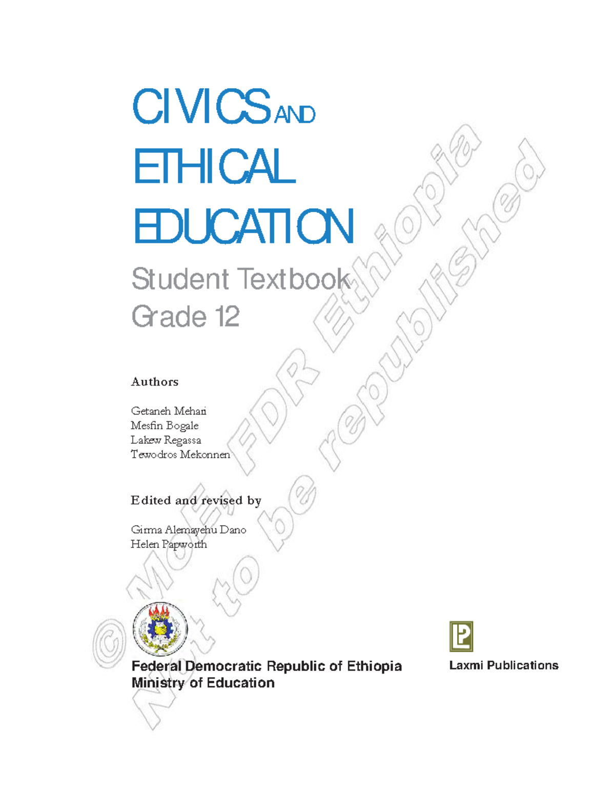 Civics Student G12 - CIVICS AND ETHICAL EDUCATION Student Textbook ...