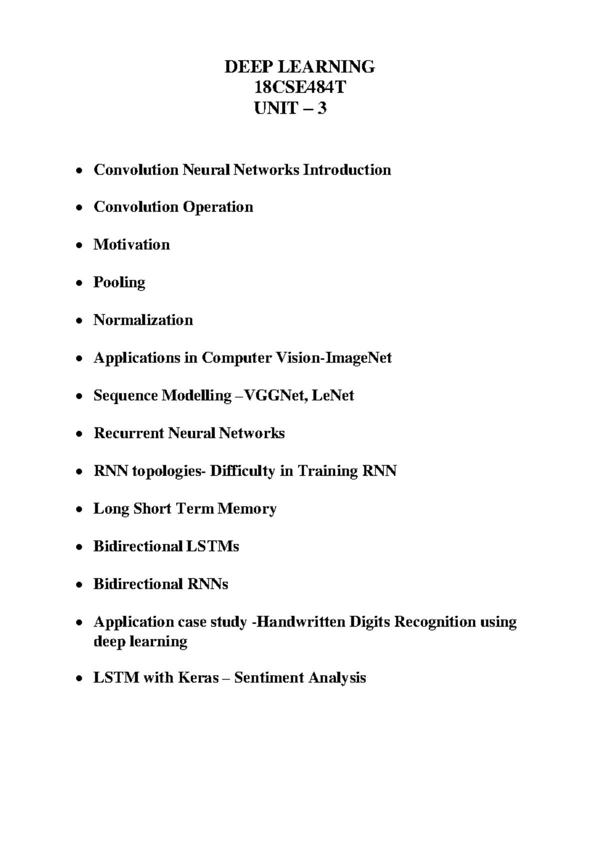 Deep Learning Notes Unit-3 - DEEP LEARNING 18CSE484T UNIT – 3 ...