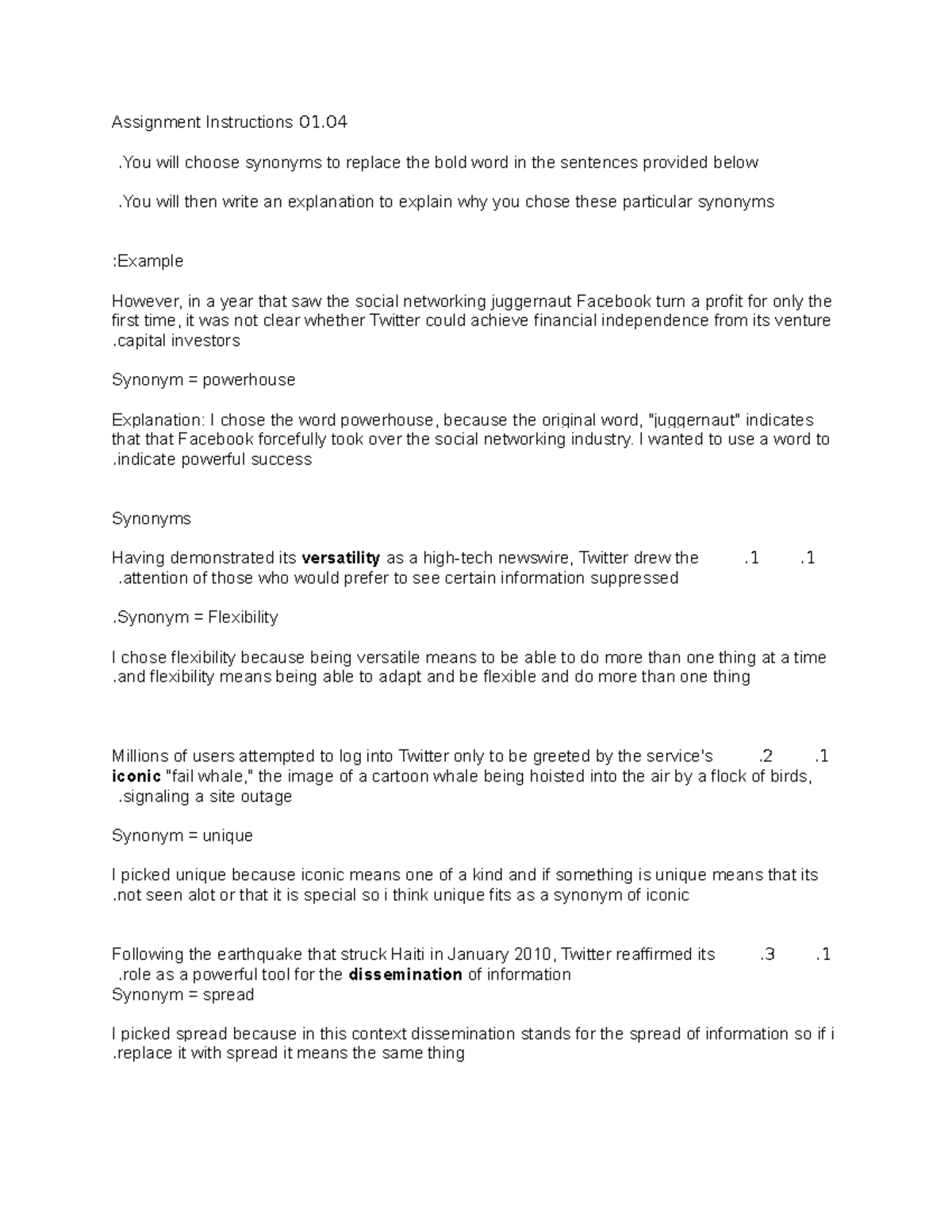 1.04 English resubmit - Assignment Instructions01. . You will choose ...