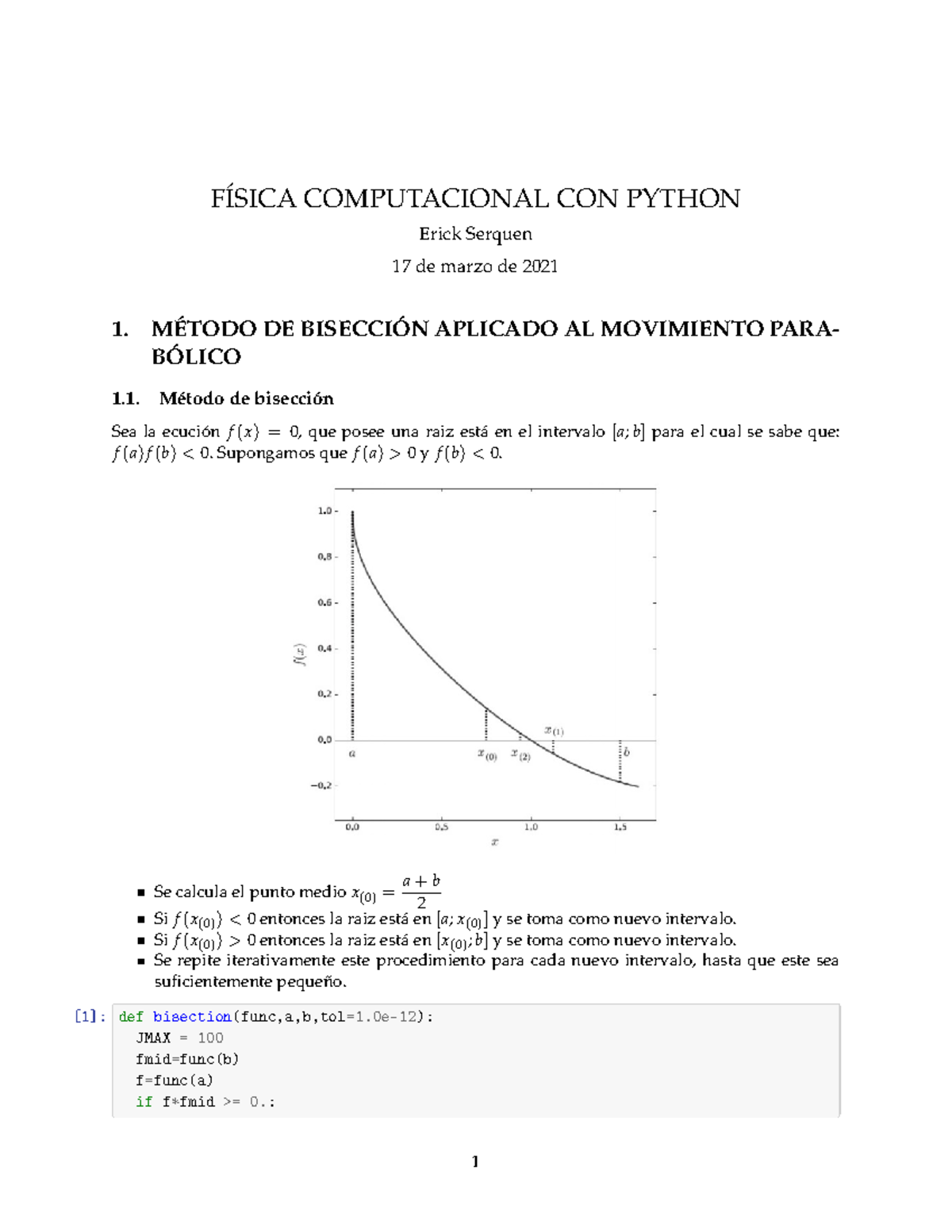 Método de Bisección - Movimiento Parabólico - FÍSICA COMPUTACIONAL CON ...