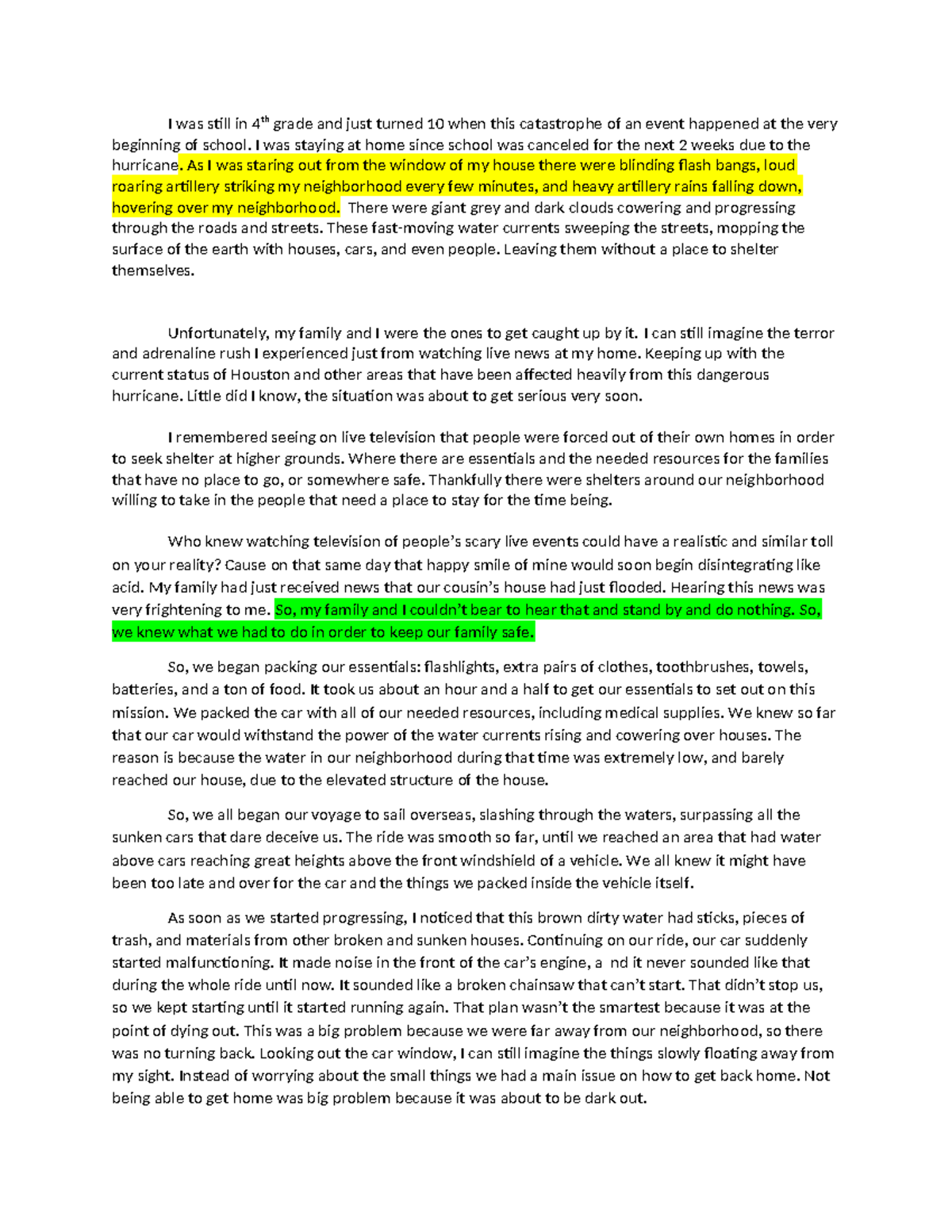 Final Draft - efefef - I was still in 4th grade and just turned 10 when ...