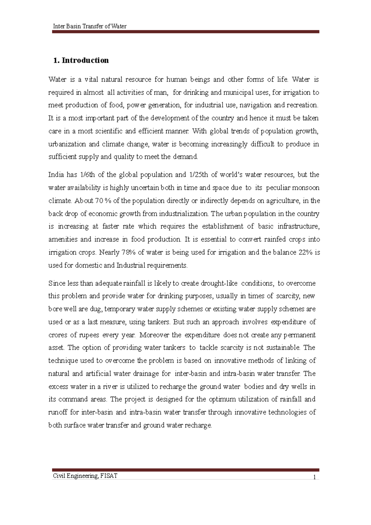 Inter basin water transfer - Inter Basin Transfer of Water Civil ...