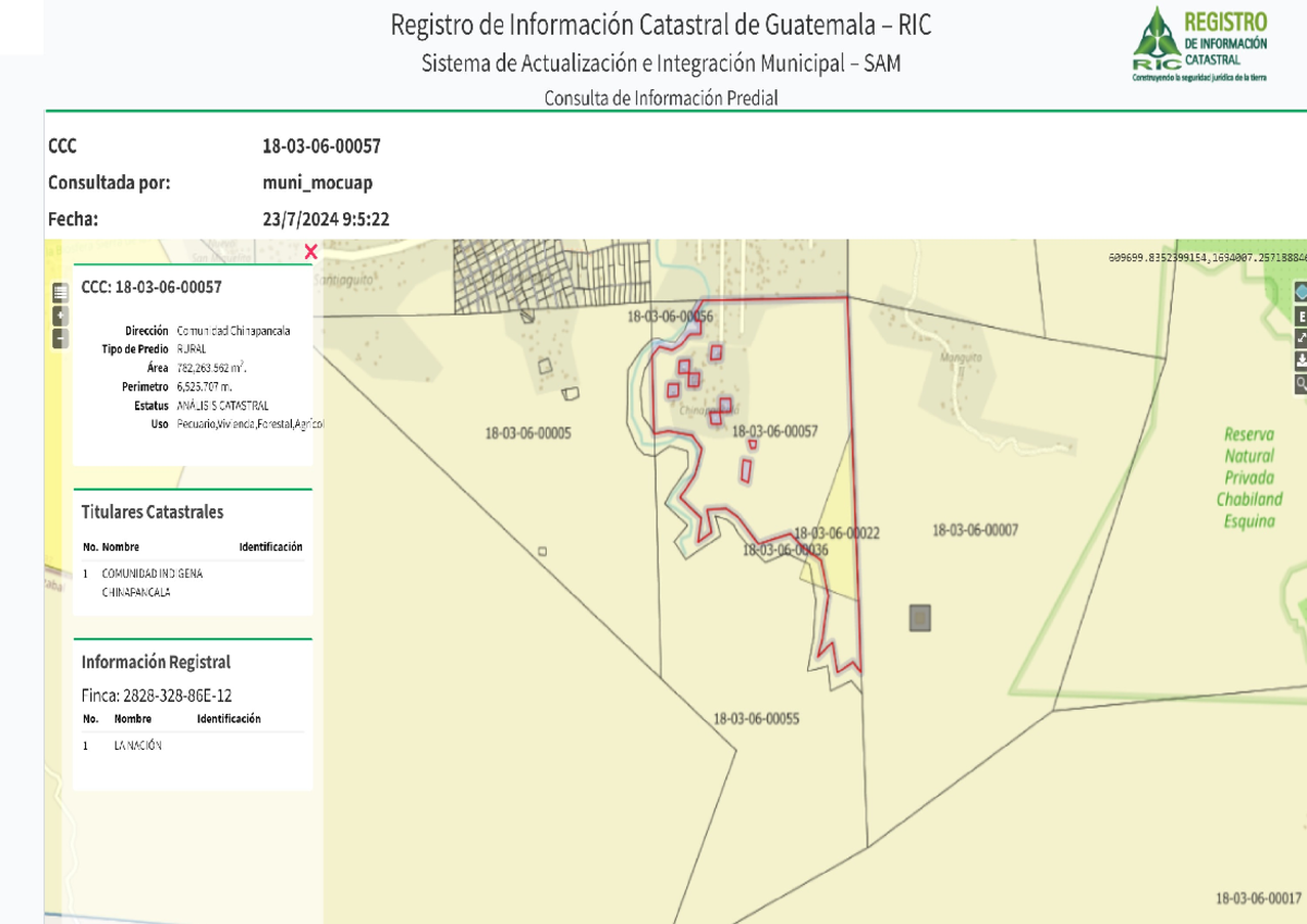 Consulta Predial 18-03-06-00057 - Registro de Información Catastral de ...