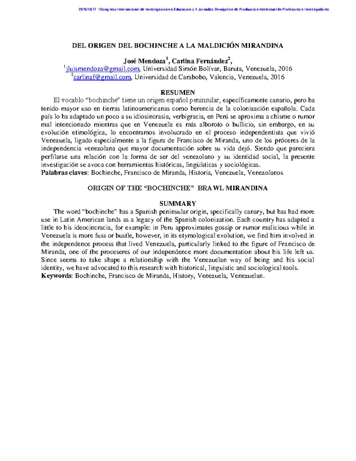 DEL Origen DEL Bochinche A LA Maldicion copia - DEL ORIGEN DEL ...