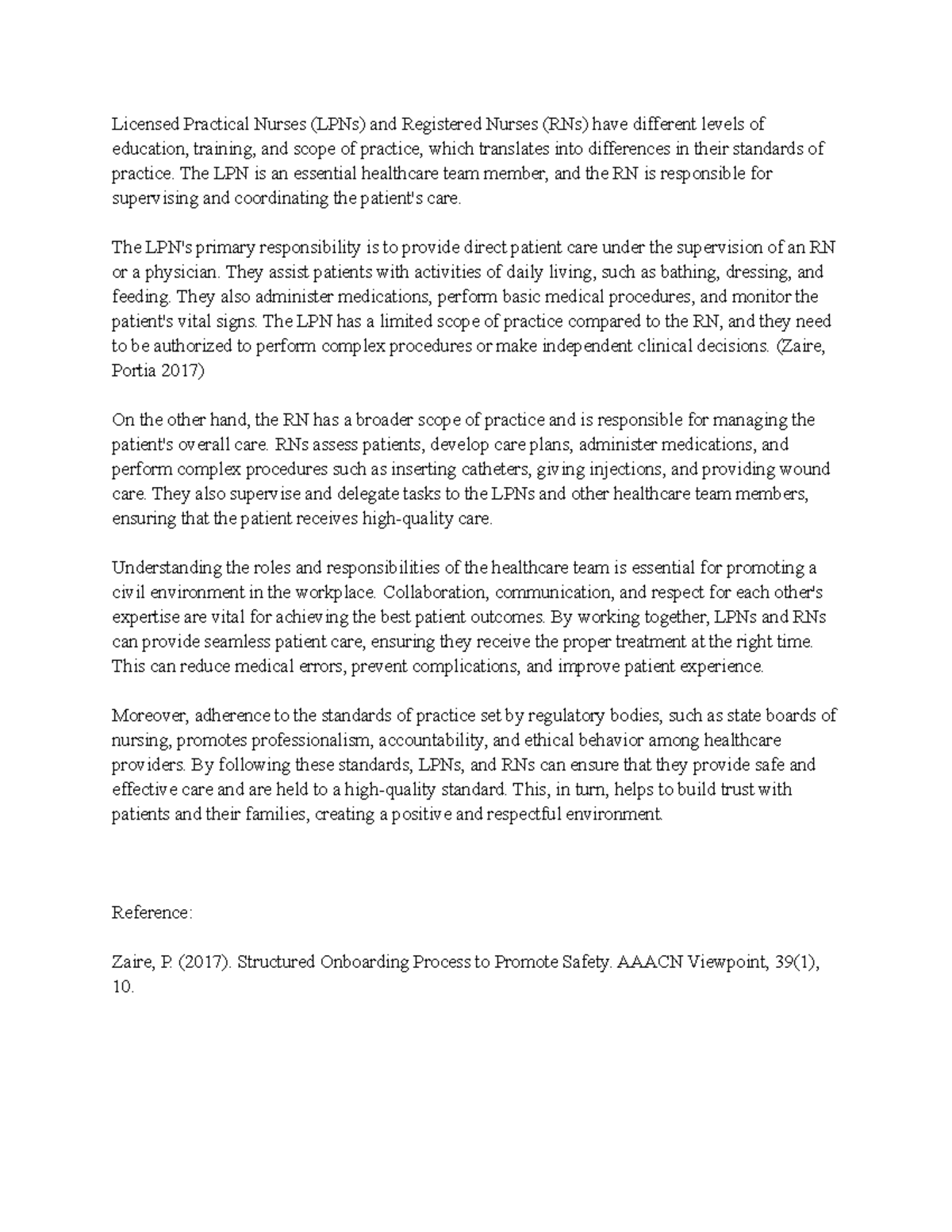 Intro To Nursing Discussion 5 - Licensed Practical Nurses (LPNs) and ...