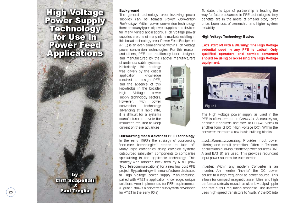 HVPS Technology in PFE - 25 Background The general technology area ...