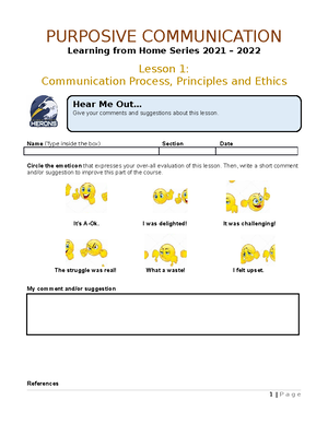 NEW GEPC Lesson 3 - Assessment Answer Sheet - PURPOSIVE COMMUNICATION Learning from Home Series ...