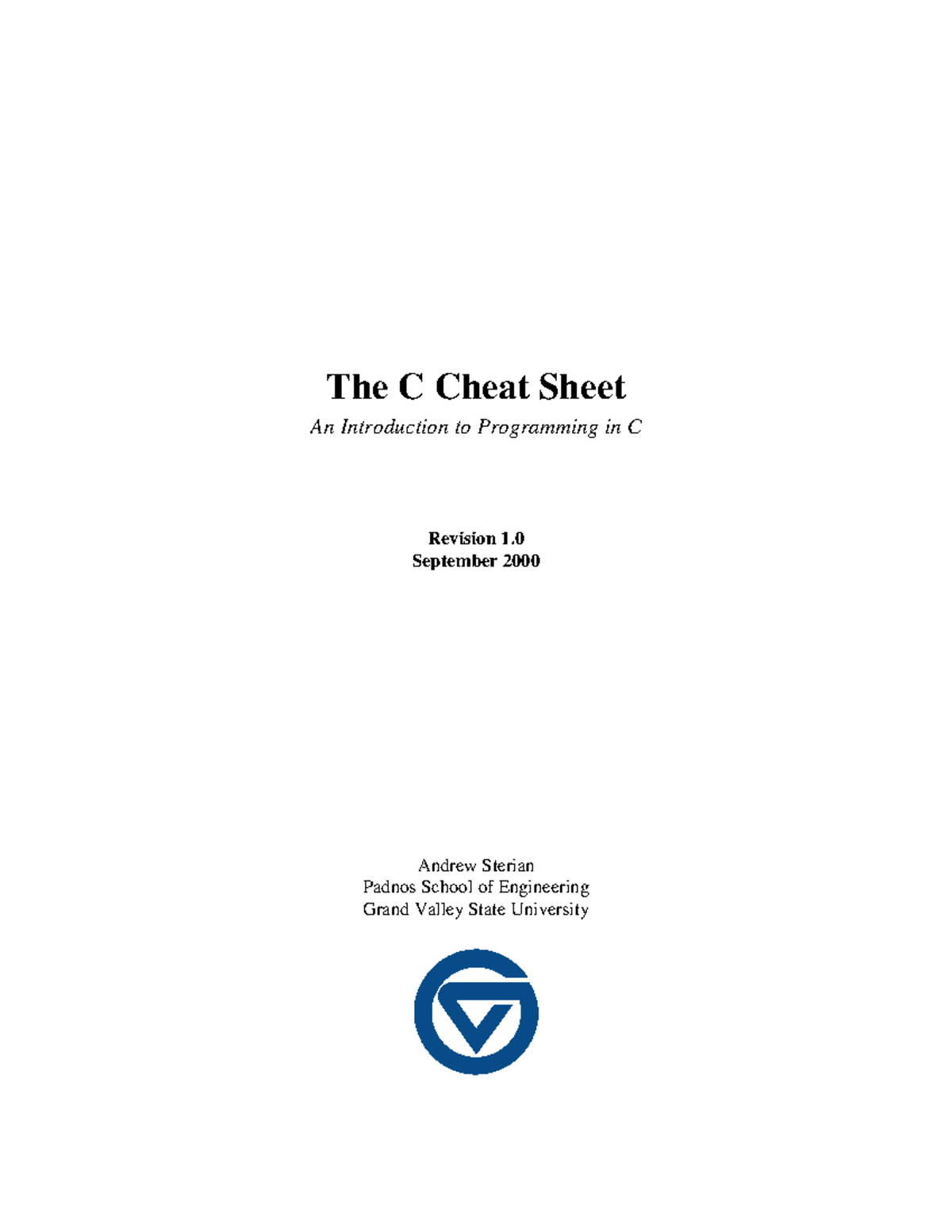 C - Good clean sheet to revise - The C Cheat Sheet An Introduction to ...