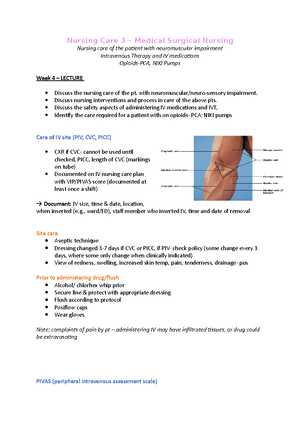 Med surg Notes - UND bachelor of nursing semester 3 Nursing care ...