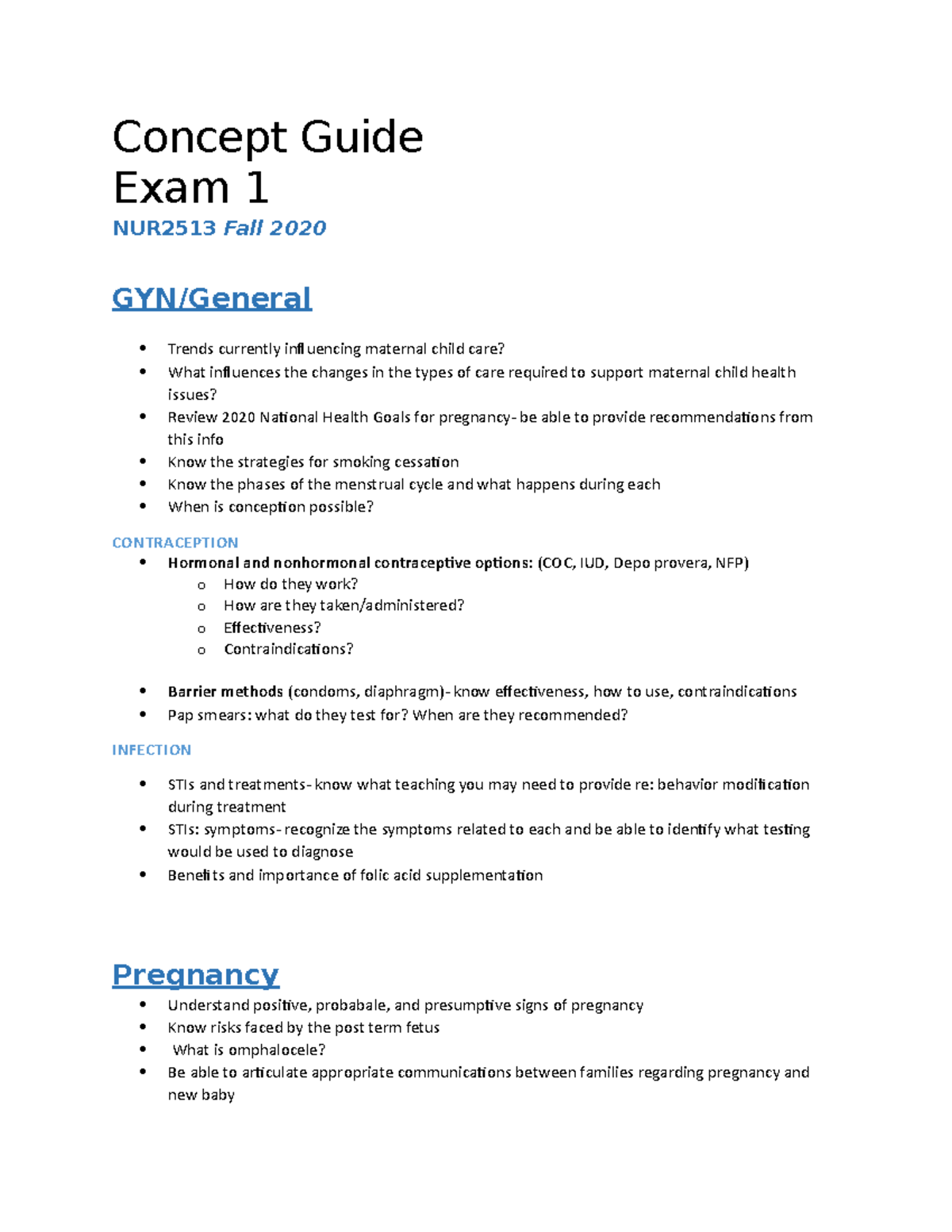 NUR2513-Concept Guide-Exam 1 for Test - Concept Guide Exam 1 NUR2513 ...