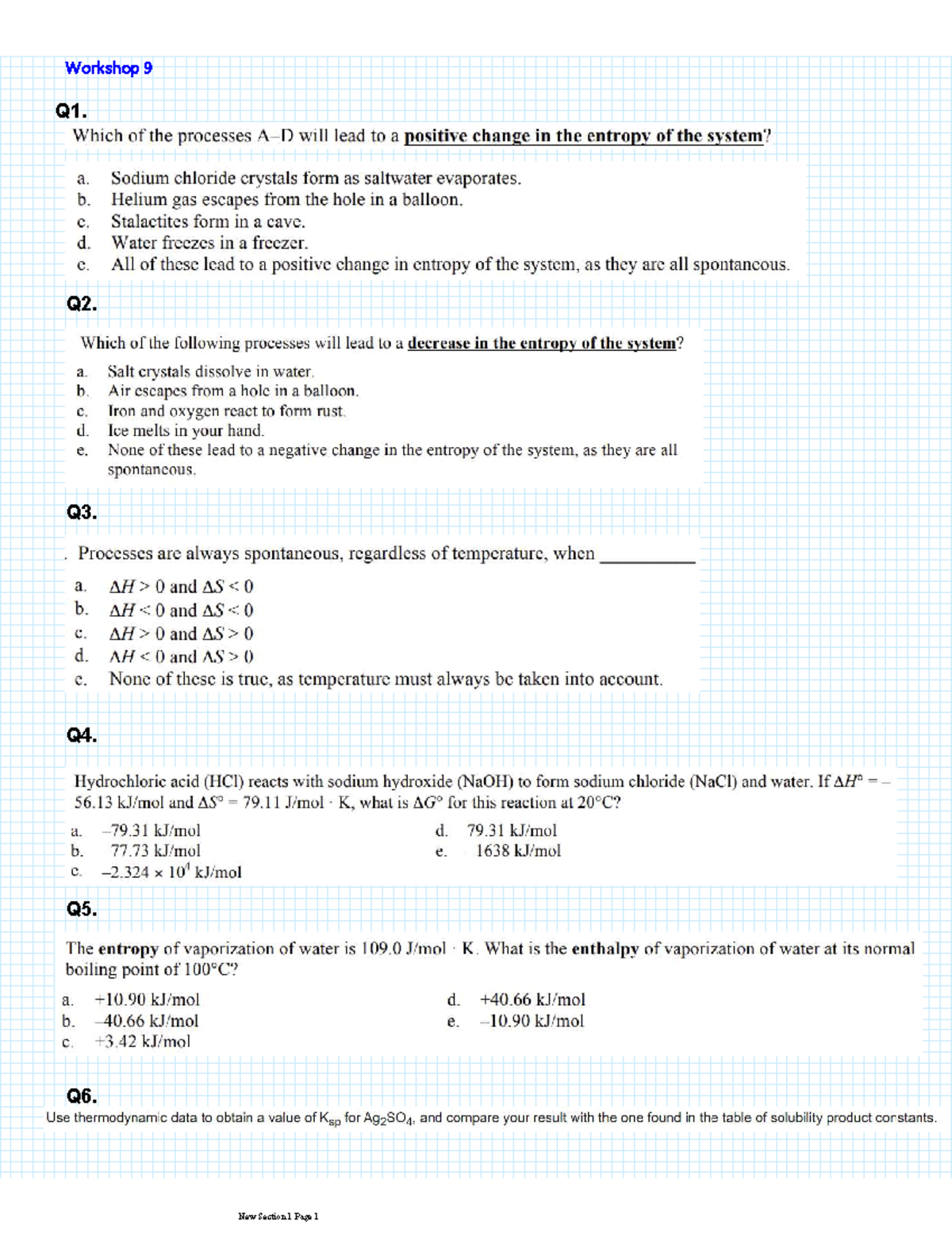 Workshop 9 - Practice problems - Chem102 - Q2. Q3. Q5. Q1. Q4. Q6. Workshop 9 New Section 1 Page ...