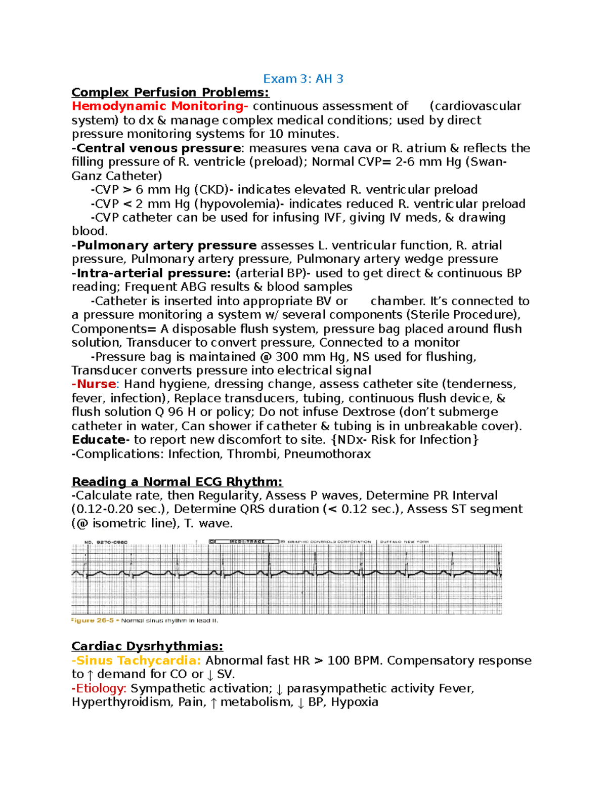 Exam 3 Cardiac:Perfusion - Exam 3: AH 3 Complex Perfusion Problems ...