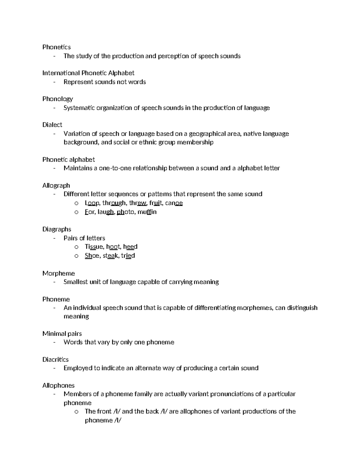 Phonetics notes chapter 1&2 - Phonetics - The study of the production ...