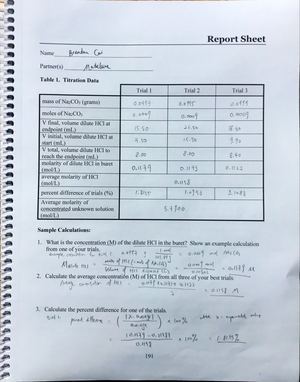 CHEM 1A ACID RAIN PART C LAB Report AND Lab Notebook - CHEM 1AL - Studocu