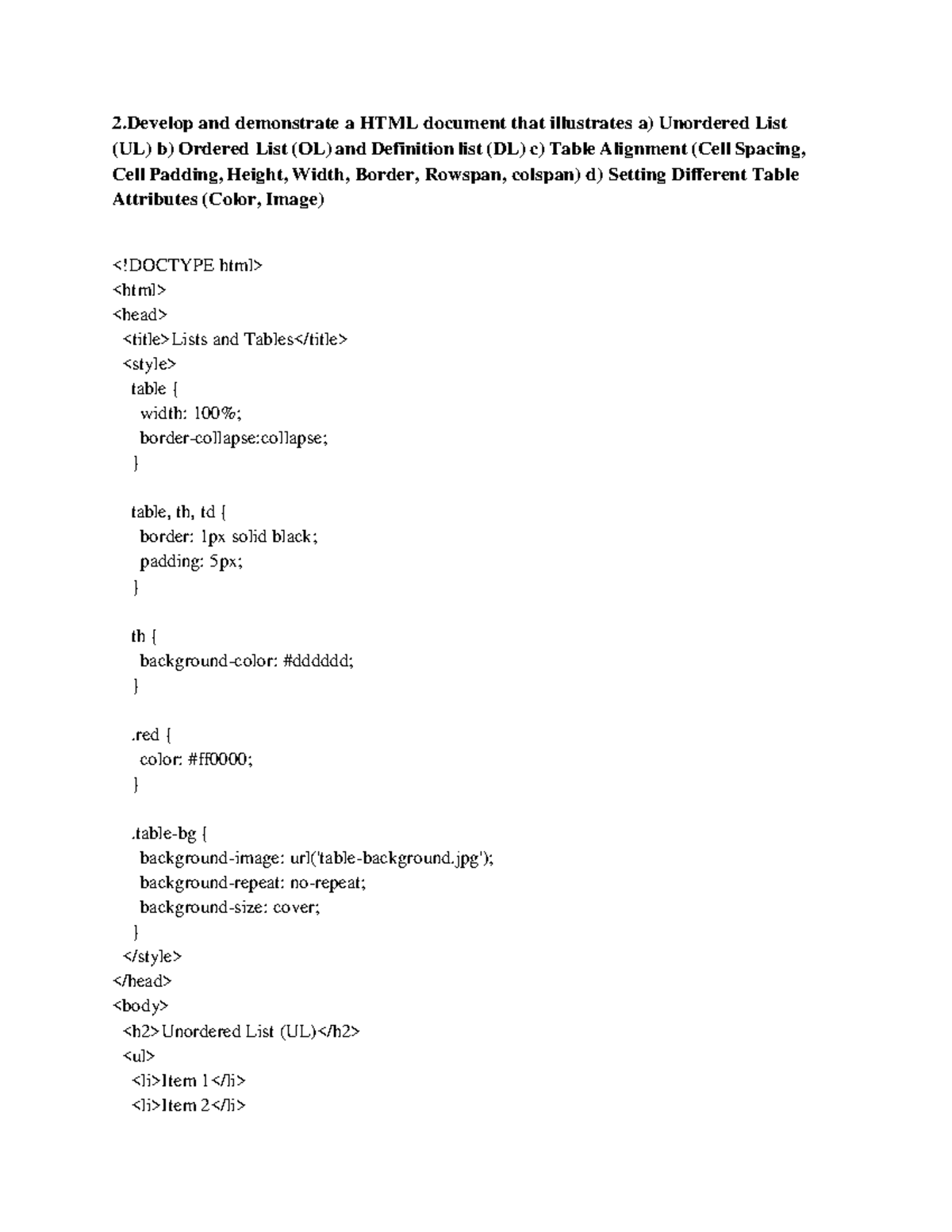 Lab set B2 B3 112512 - Lab - 2 and demonstrate a HTML document that ...