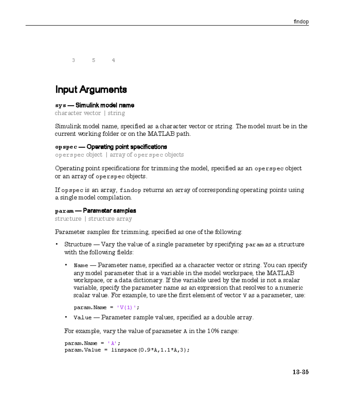 Simulink Control Design 125 3 5 4 Input Arguments Sys — Simulink Model Name Character Vector
