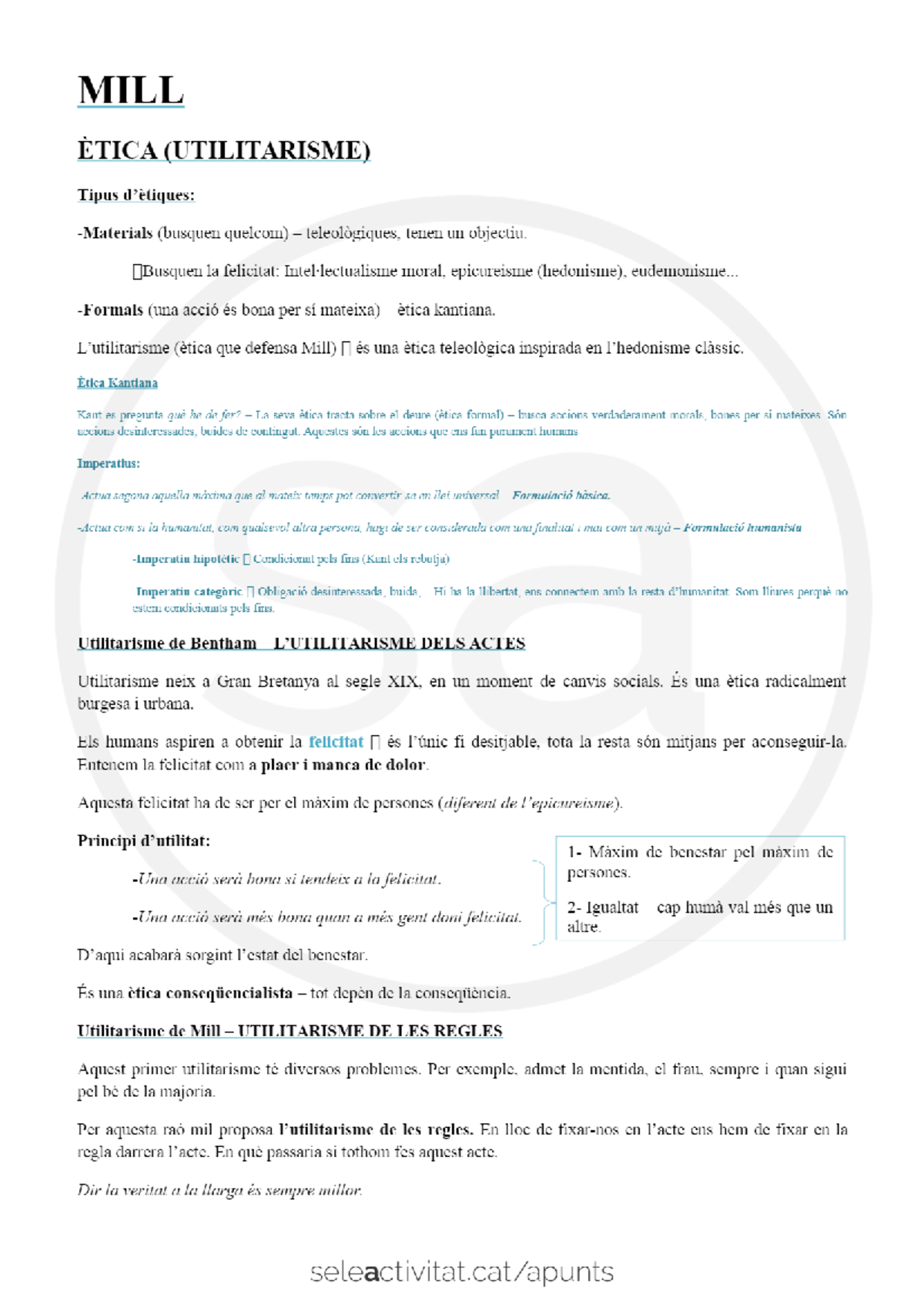 Apunts Mill - Apunt Mill Selectivitat - Història de la Filosofia - Studocu