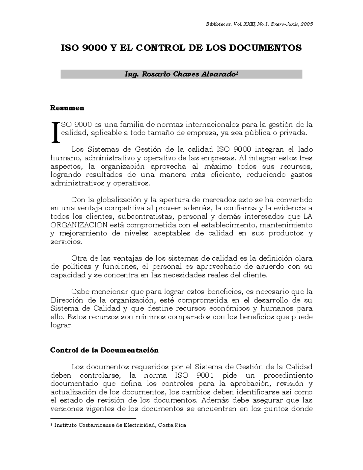 Iso 9000 y el control de docuemtos - ISO 9000 Y EL CONTROL DE LOS ...