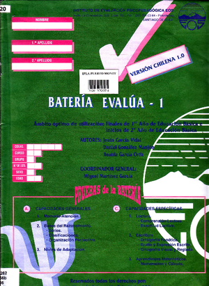Evalec 2 Version 1 - bateria psicopedagogica ecvalec - ####### 3ª TAREA marca las pareJas QUe ...