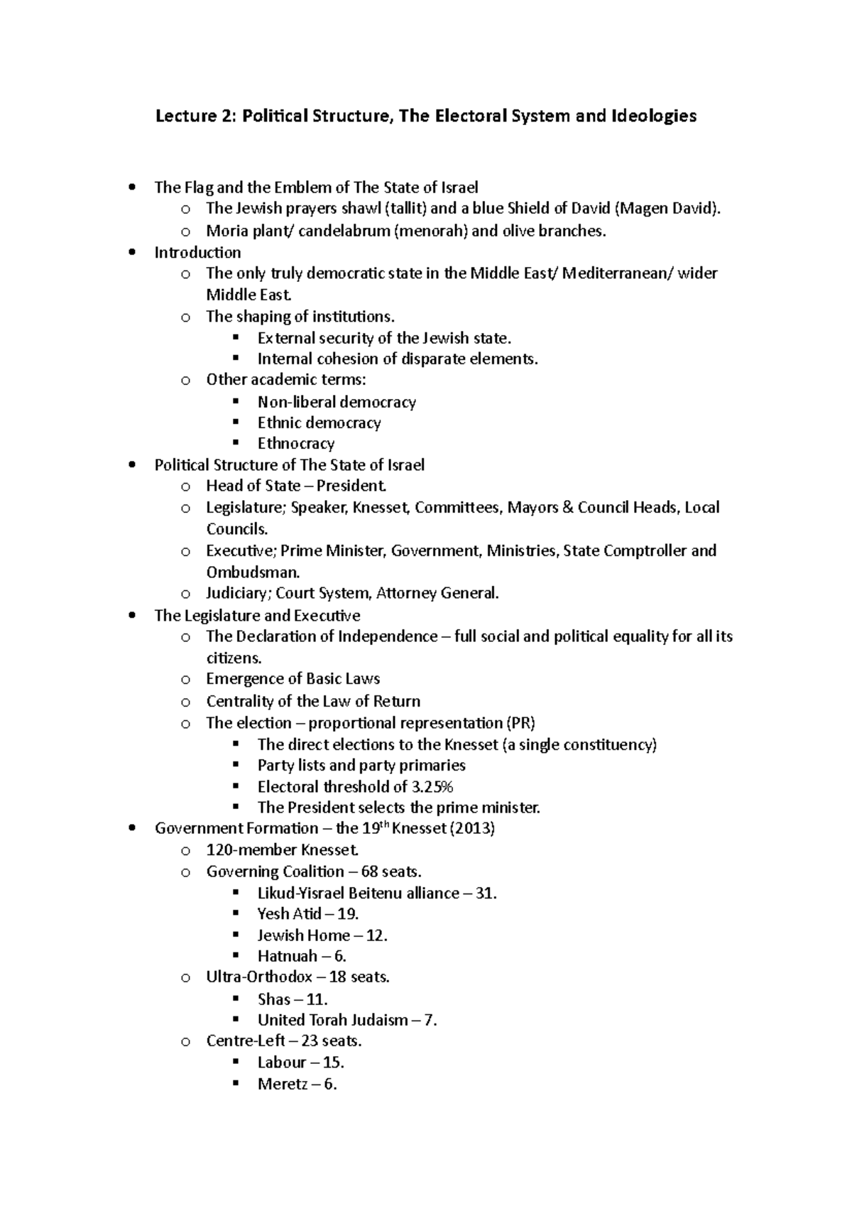 Lecture 2- Political Structure, The Electoral System and Ideologies ...
