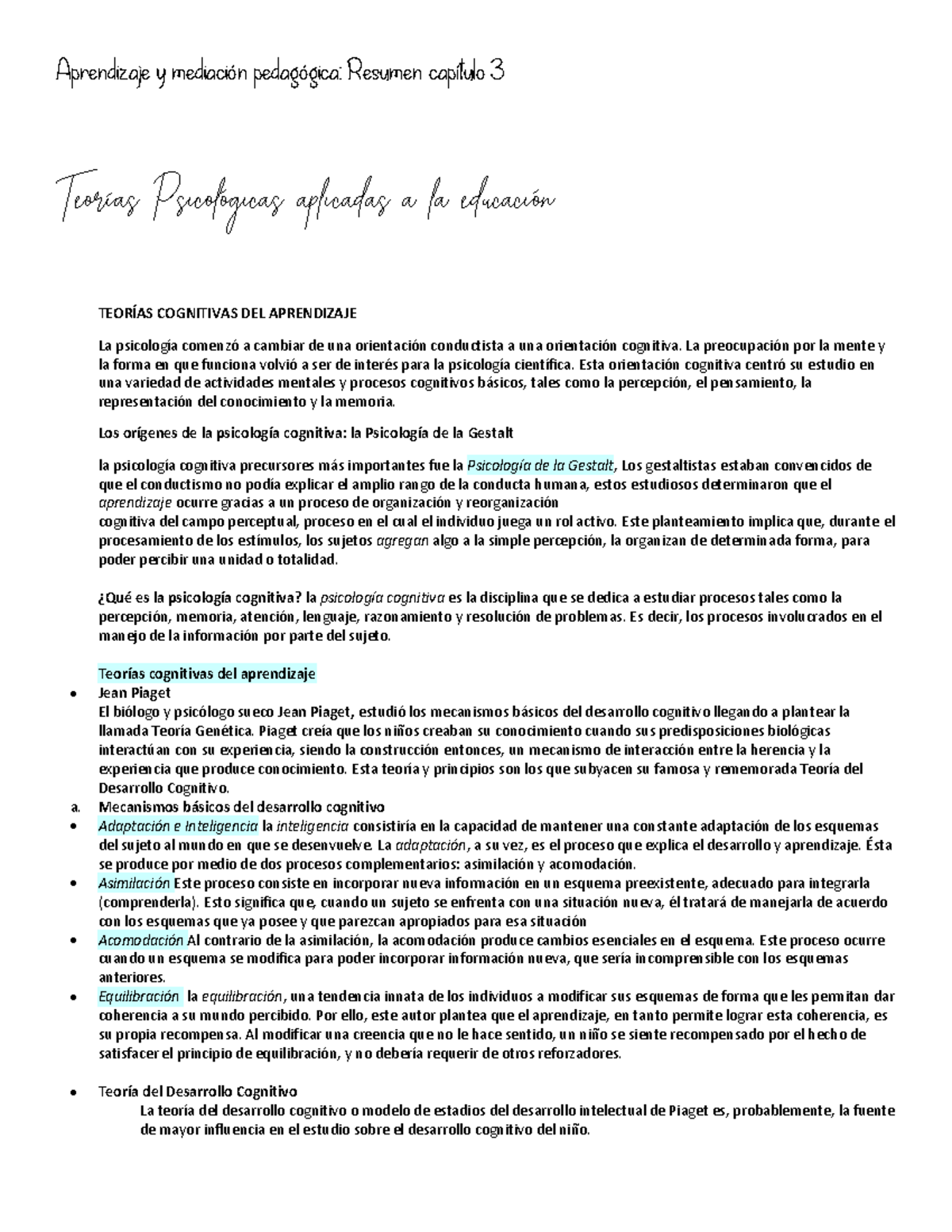 Aprendizaje y mediación pedagógica Resumen capitulo 3 - Warning: TT: undefined function: 32 ...