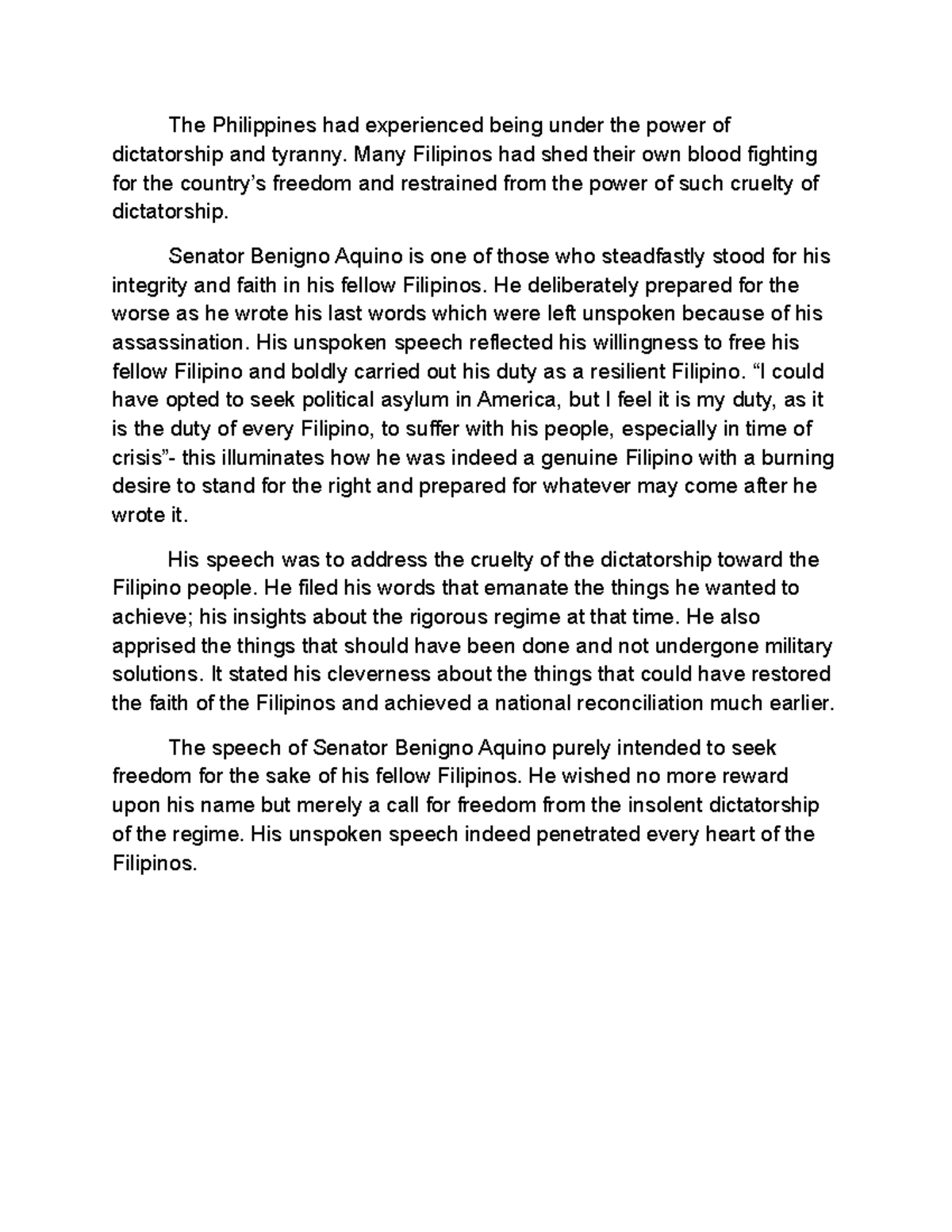 EAPP manifesto analysis: - The Philippines had experienced being under ...