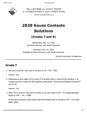 2023 Gauss Solution - math - 2023 Gauss Contests Solutions (Grade 7 and ...