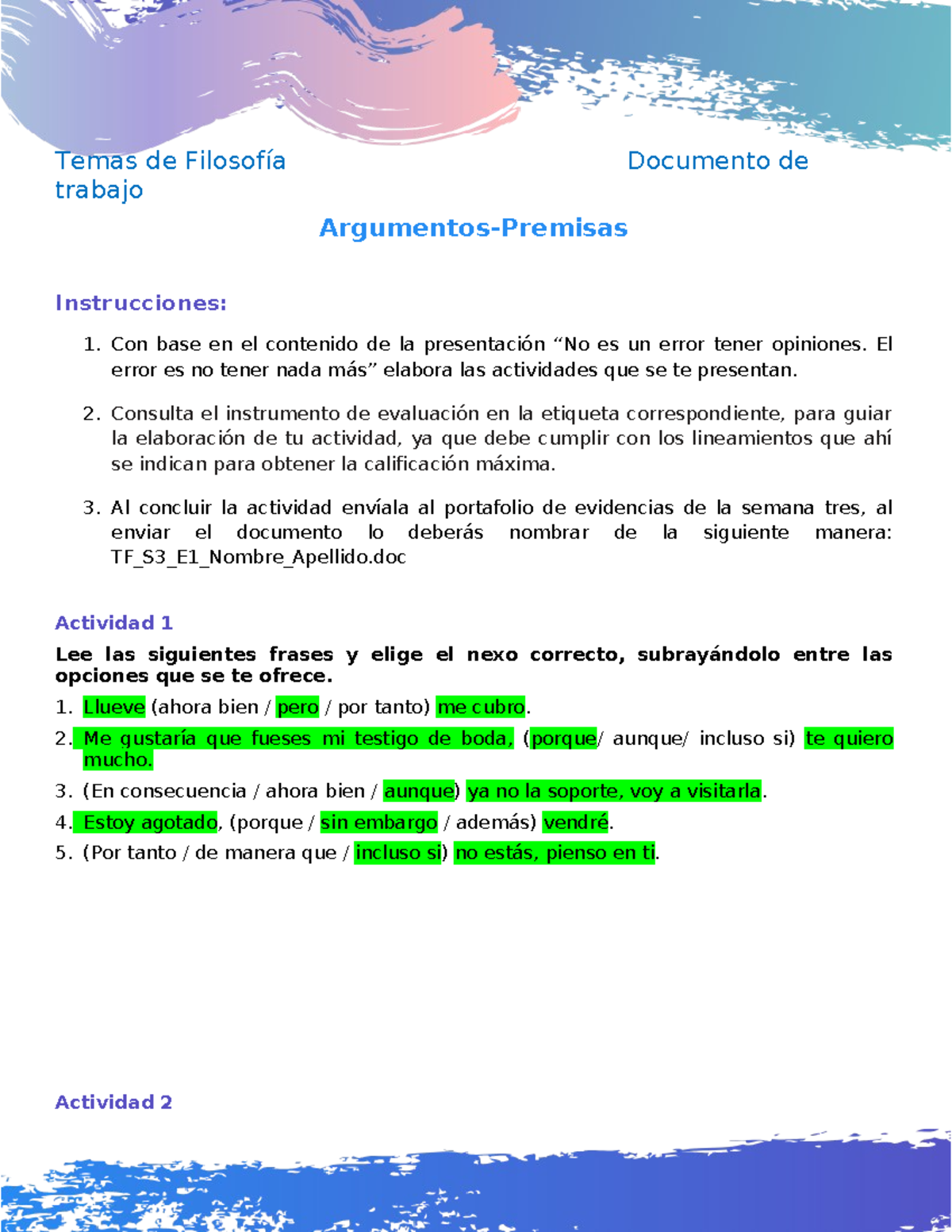 TF S3 E1 Rolando Castillo - trabajo Argumentos-Premisas Instrucciones ...