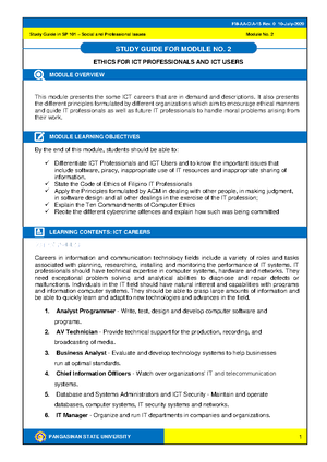 SP 101 Module 3 - Use this as your reference and reviewer. - PANGASINAN ...