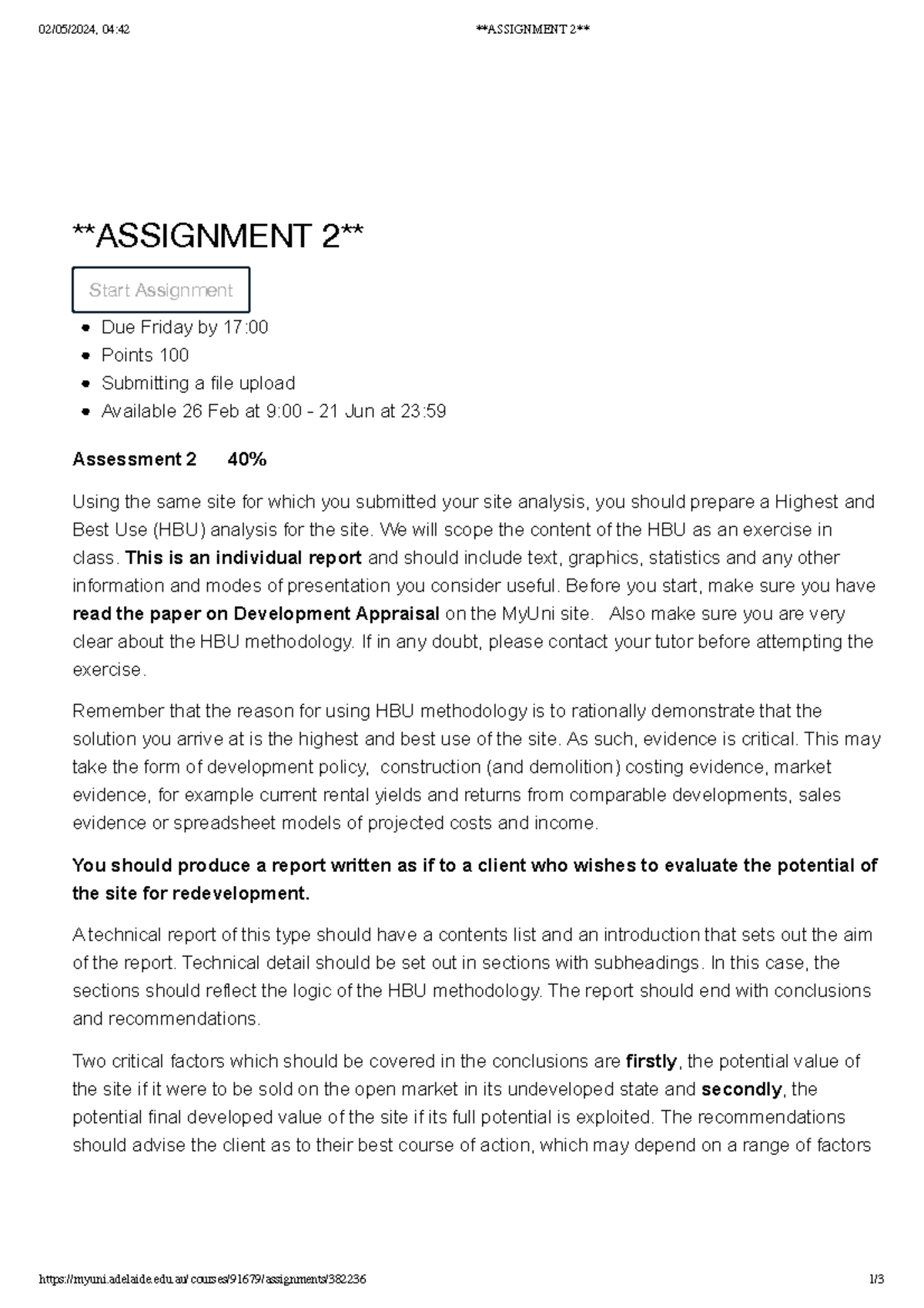 Assignment 2 - 02/05/2024, 04:42 ASSIGNMENT 2 myuni.adelaide.edu ...