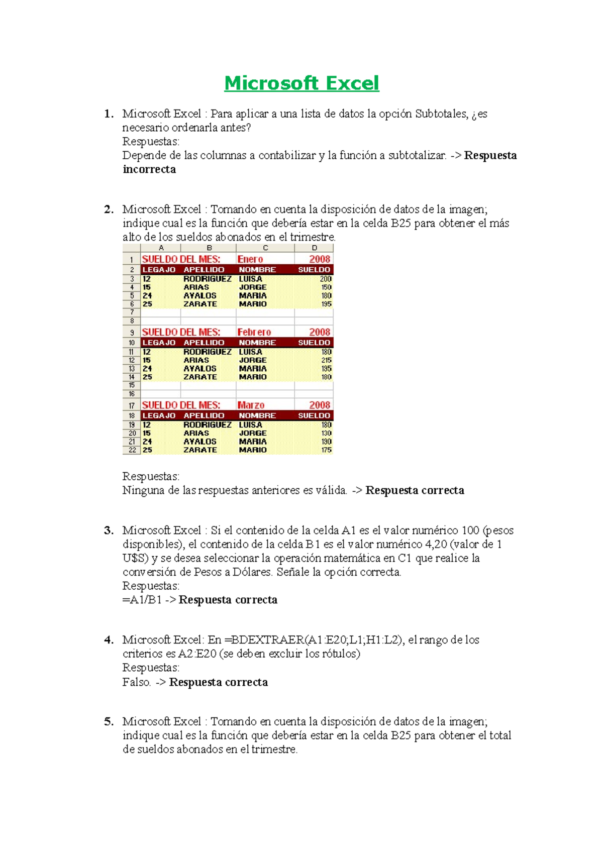 Excel choice - Computación Ii - UNLaM - Studocu