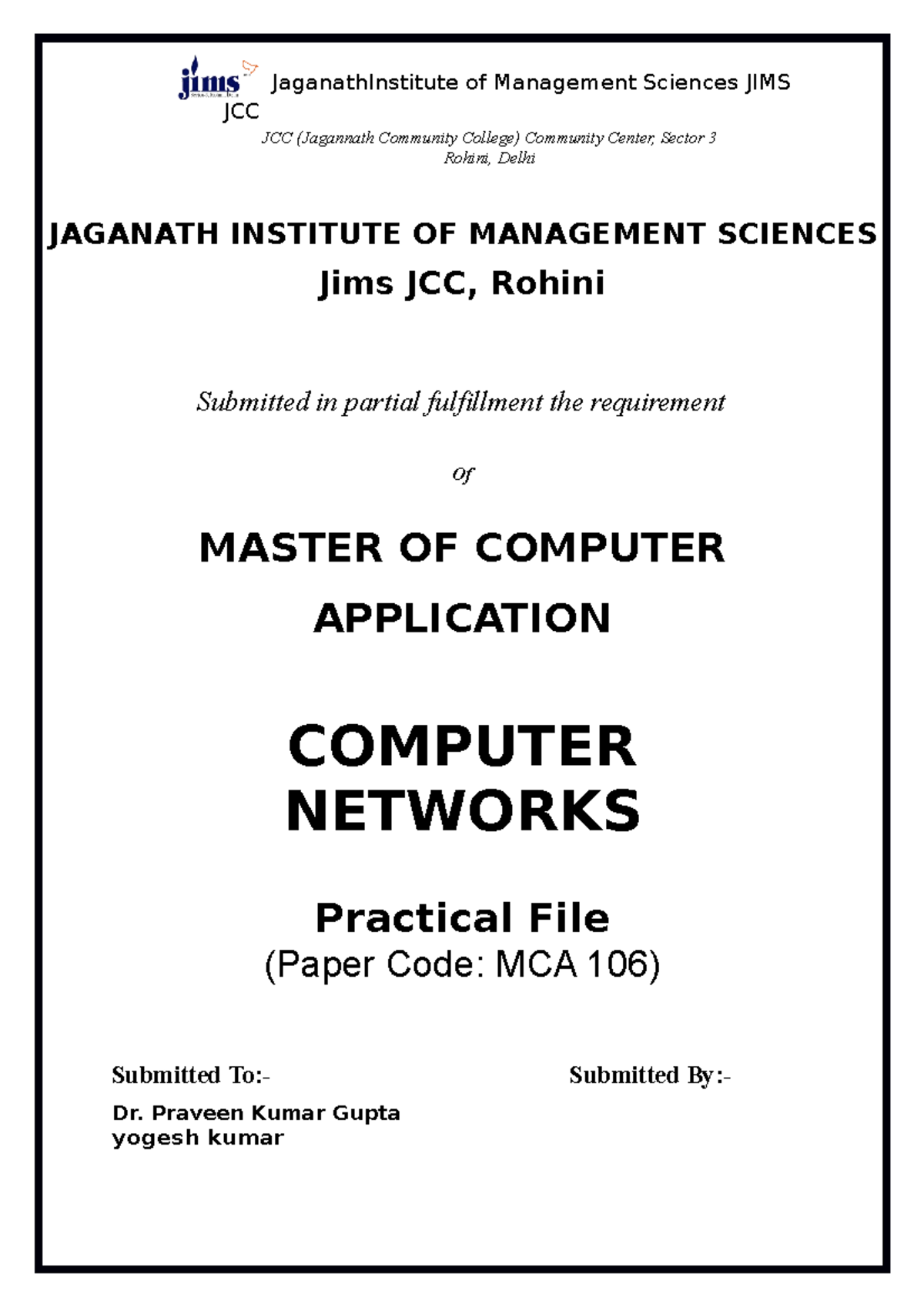 Computer Network notes - ####### JCC JCC (Jagannath Community College ...