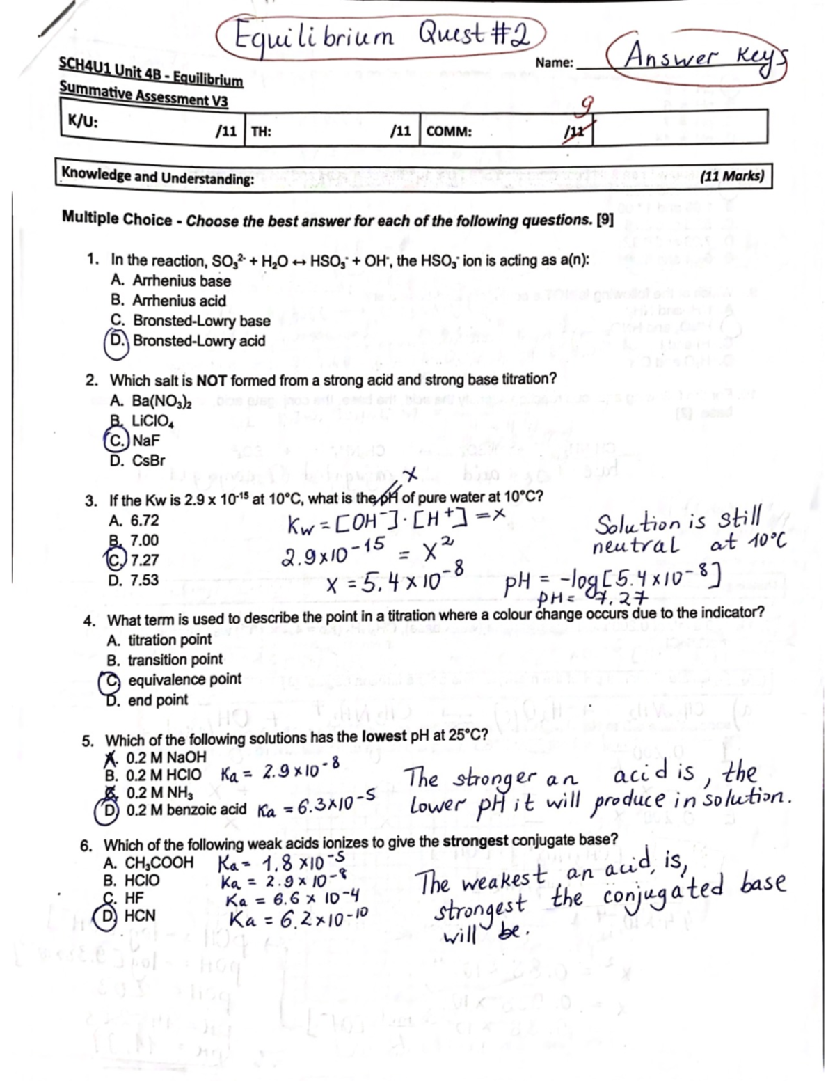 Equilibrium Quest 2 v1 answer keys - Studocu
