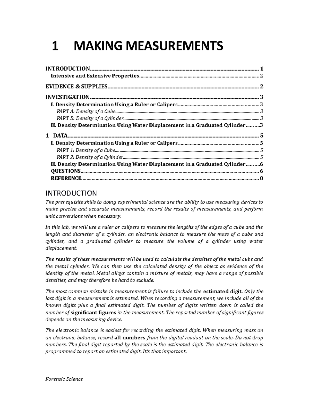 1 Final Making Measurements - 1 MAKING MEASUREMENTS - Studocu