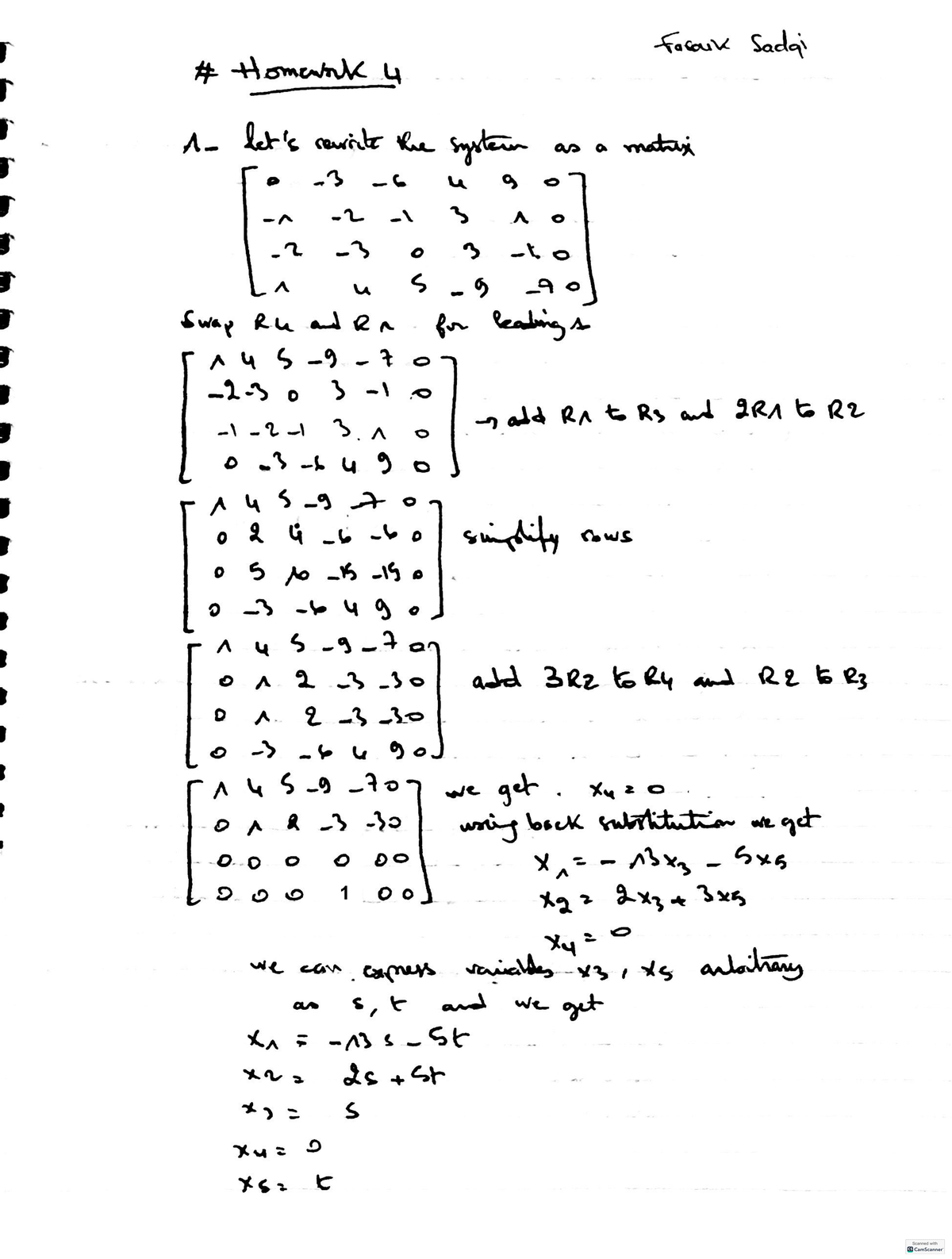 HW4 - assignment 4 KY TRAN - Facouk Sadai Homank 4 rewrite the system as a matrix . u g 3 2 0 u ...