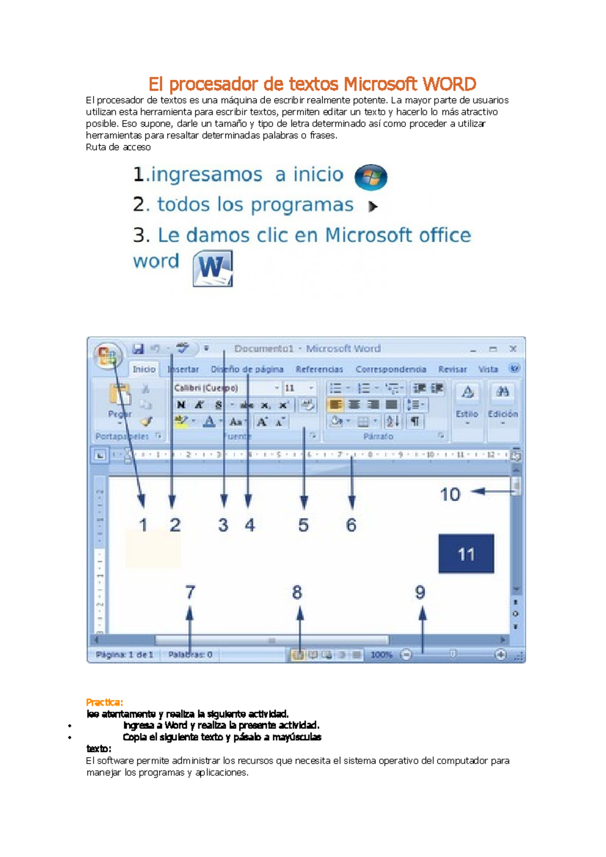 El procesador de textos Microsoft WORD - La mayor parte de usuarios utilizan esta herramienta ...