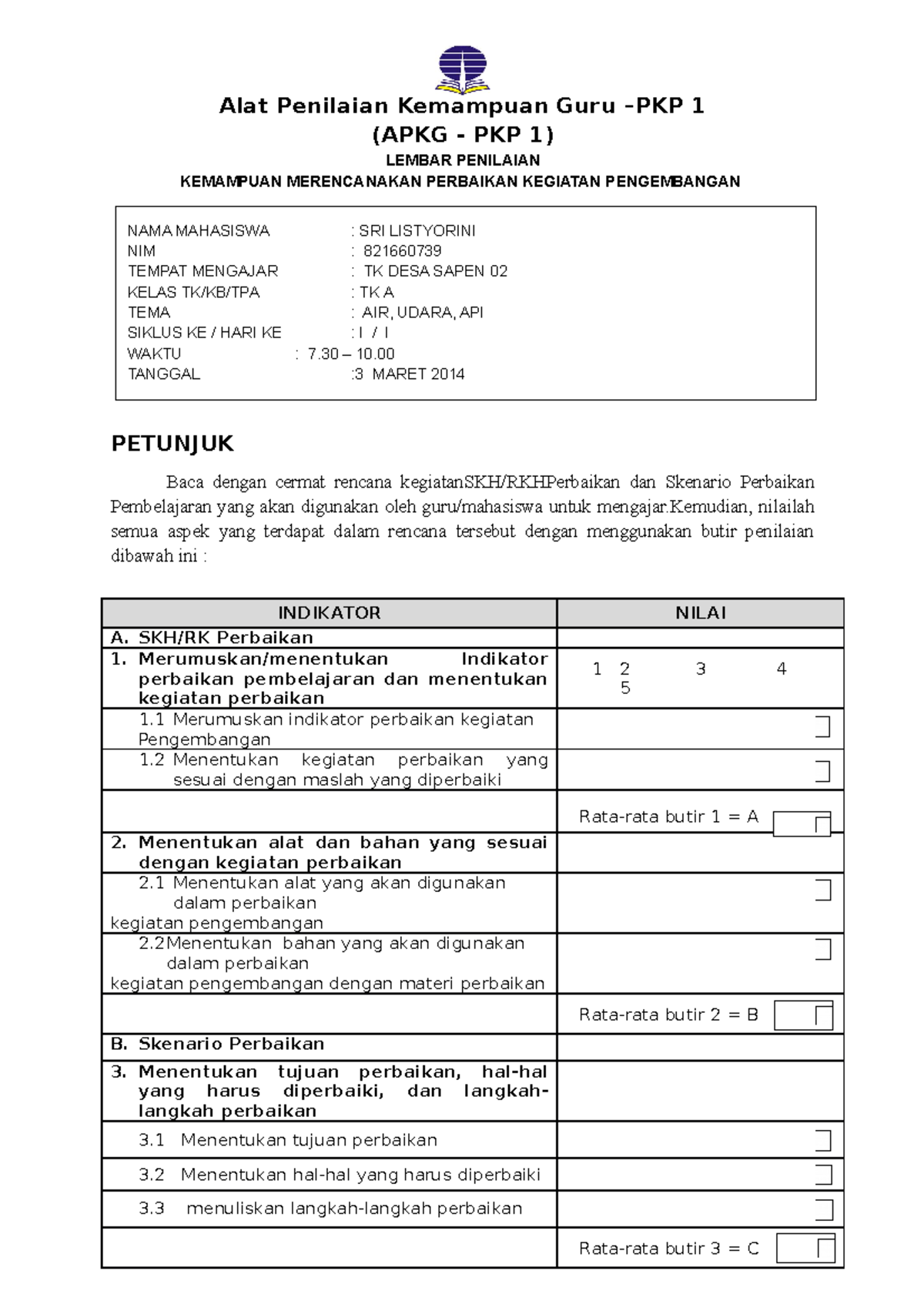 APKG 1 & 2 RINI - YEssgg - Alat Penilaian Kemampuan Guru –PKP 1 (APKG ...