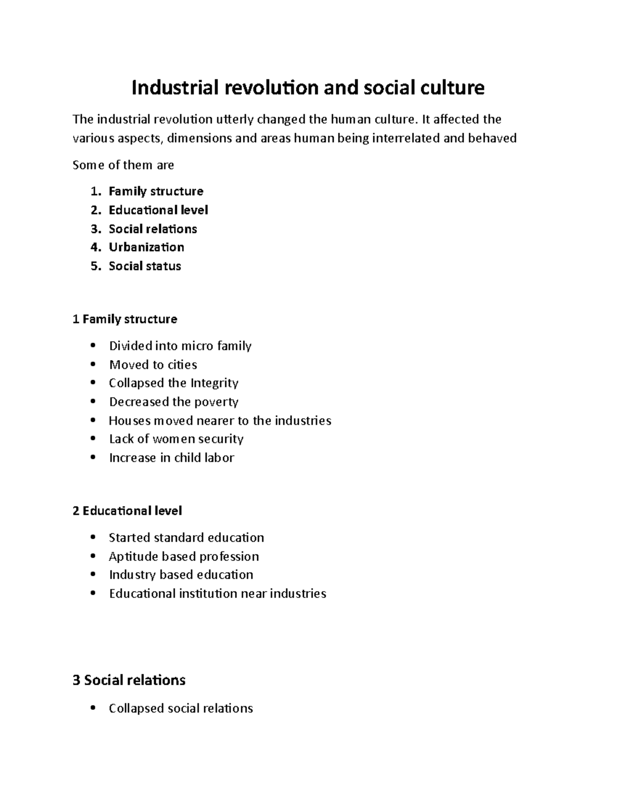 Industrial revolution and social culture - It affected the various ...